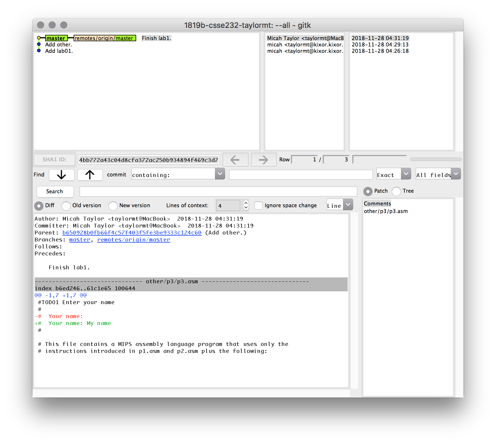 CSSE232 : Computer Architecture I