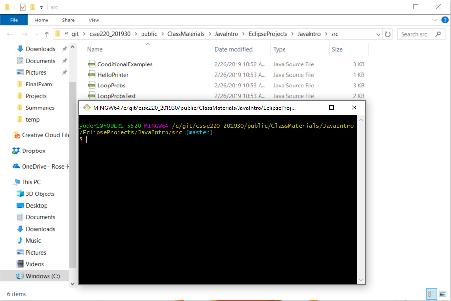 Using Your Individual Git Repository for CSSE220
